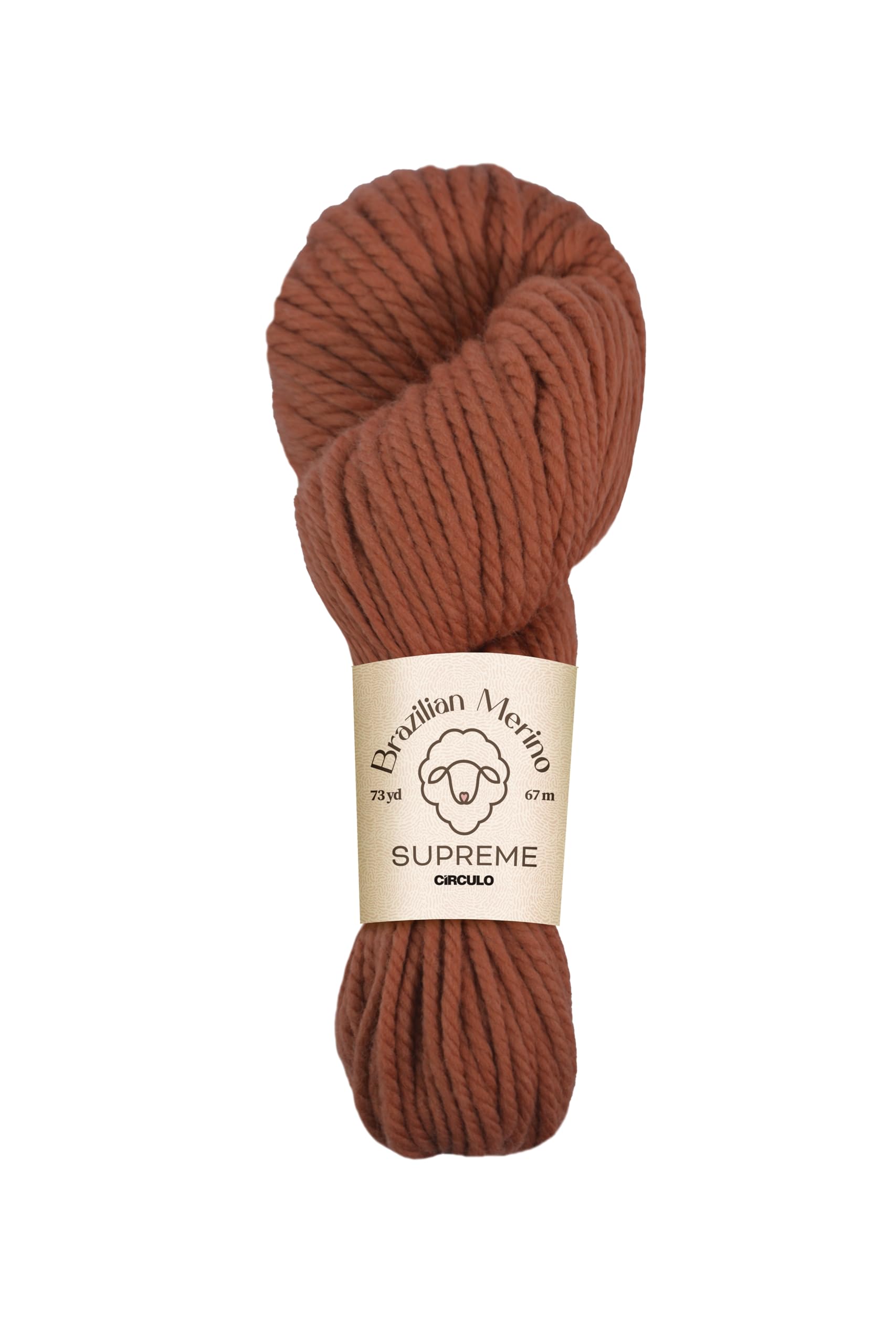 CIRCULO Supreme Merino Wool Yarn - 100% Brazilian Merino - Washable, Soft, Warm, and Luxurious - Perfect for Knitting & Crochet - Chunky - 73yds / 3.52oz (4095 - Rum)