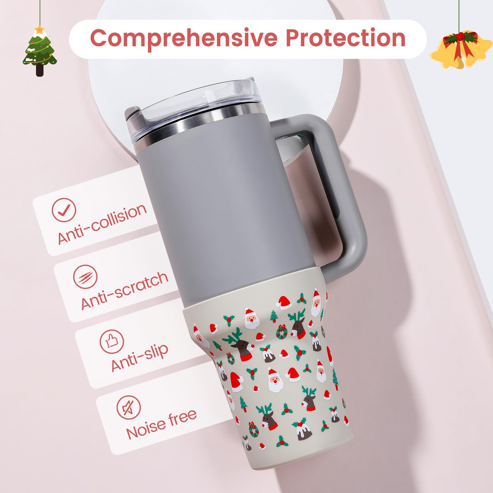 Thxbag Silicone Boot for Stanley 40oz Cup, Protective Sleeve, Animal Print, BPA Free, 40 oz, Cup Sleeve Accessory