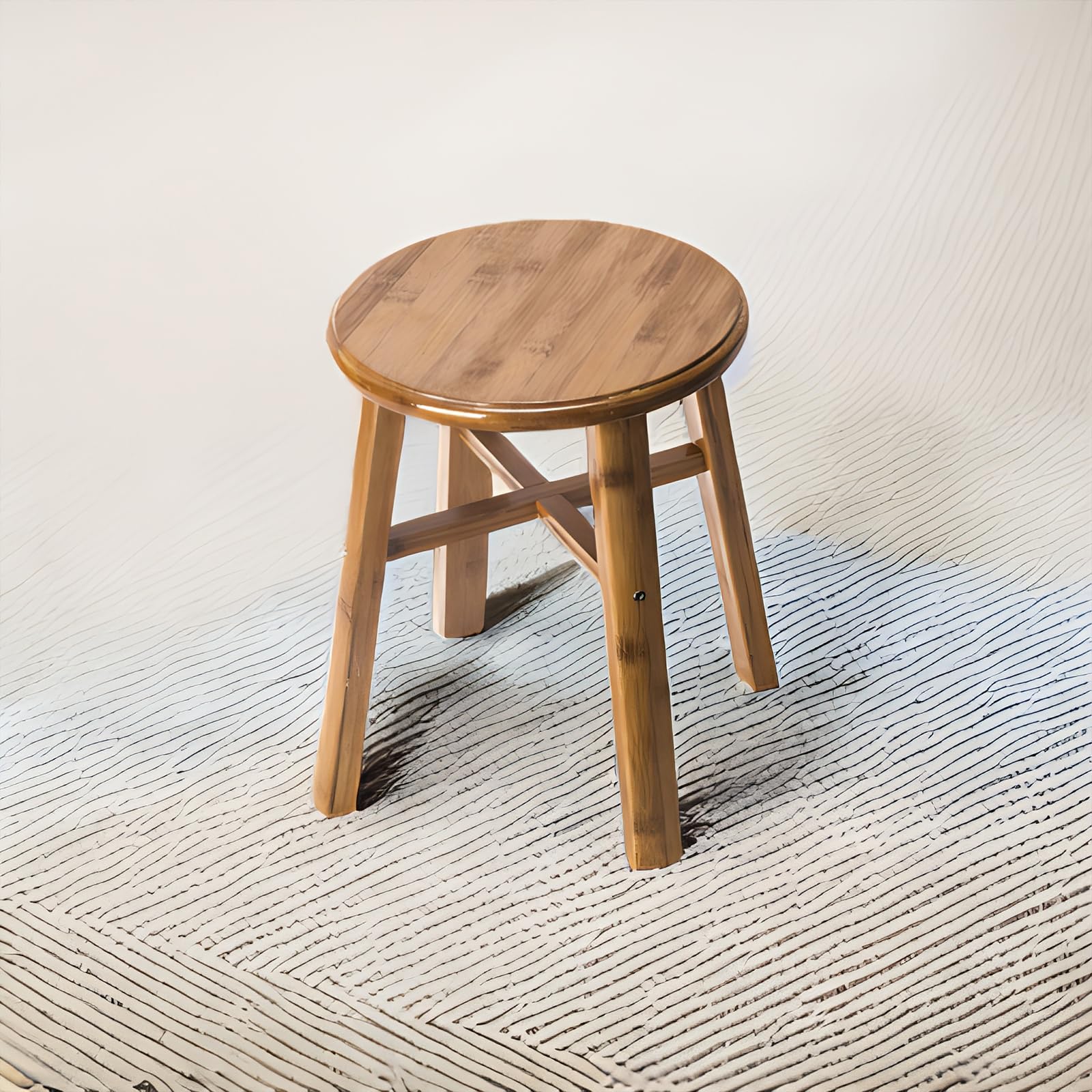 XXYOUPIN Little Wood Stool 8.2 Inch Step Stool Bamboo Seat Stool Milking Stool, Anti Slip Small Short Stool for Adults, Shoe Changing, Home,Bedside Small Plant Stand Outdoor Stool(Natural)