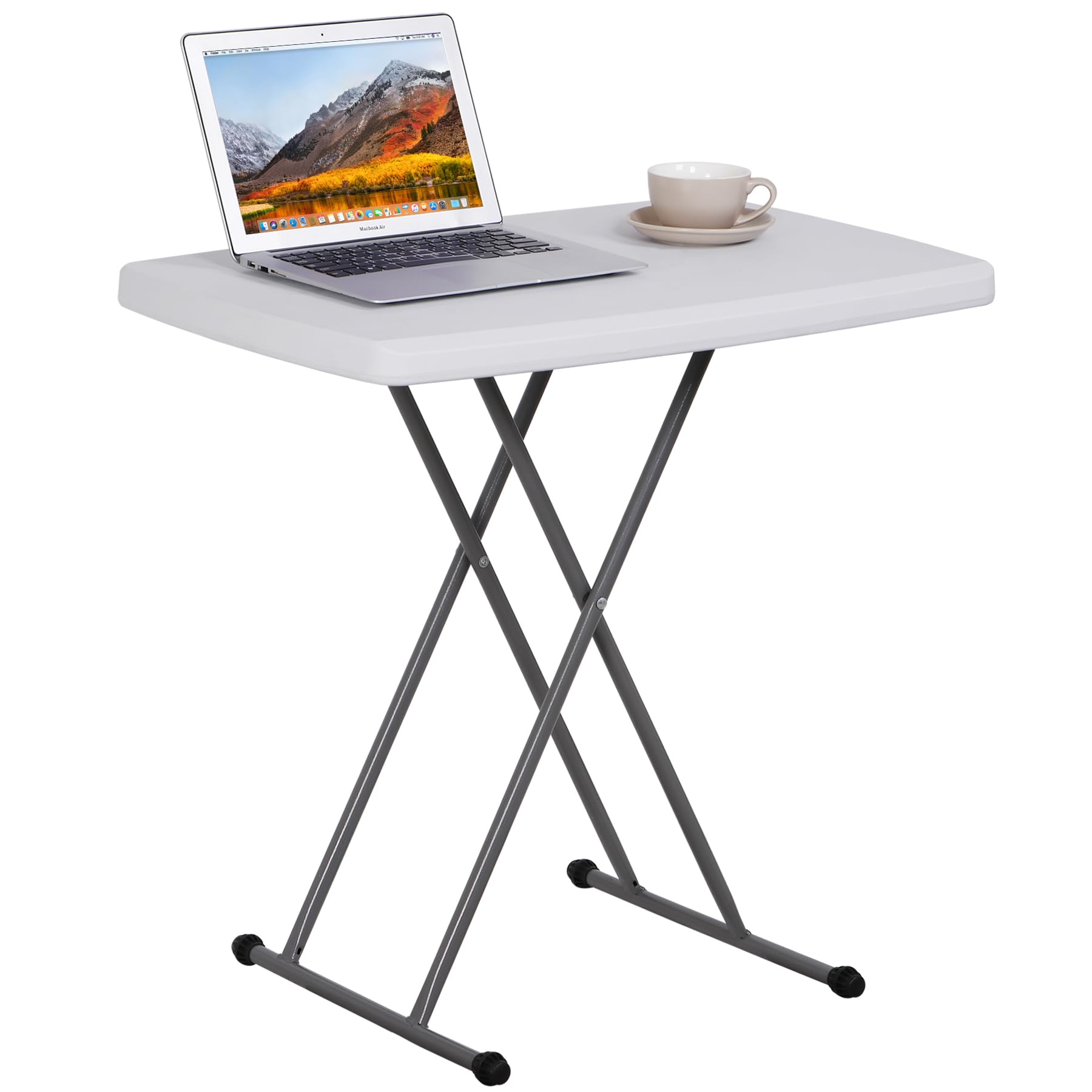 ZenStyle 3 ft Adjustable Folding Table, Indoor Outdoor Portable Plastic Dining Card Table Utility Table for Camping Dining Event Party, White (Rectangular, 30"x20")