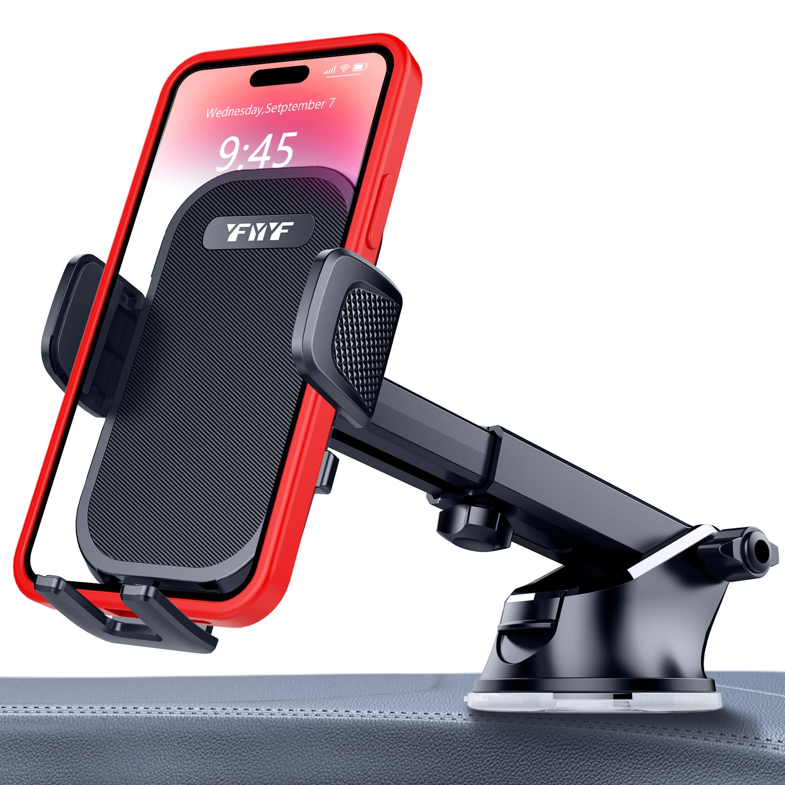 YFYYF Phone Holders for Your Car,[60 Lbs Powerful Suction] Car Phone Holder Mount,Phone Mount for Car Dashboard Windshield,Car Mount for iPhone/Android Smartphone,Car/Truck Accessories