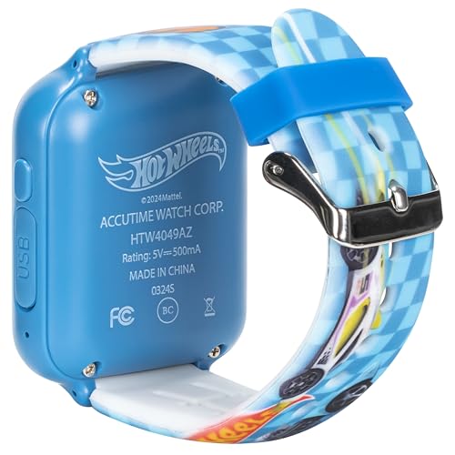 Hot Wheels Interactive Kids Smartwatch – Touchscreen Watch with Camera, Games, Voice Recorder, Step Tracker, Alarm & Timer – Racing-Inspired Design, USB Rechargeable – Fits Wrists 5.5" to 8"