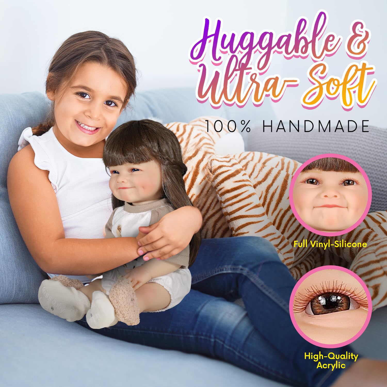 DOLLHOOD 18-Inch Reborn Baby Dolls -Pack of 2 - Realistic Baby Doll with Complete Baby Doll Accessories Soft 360° Movable Arms and Legs. Includes Birth Certificate