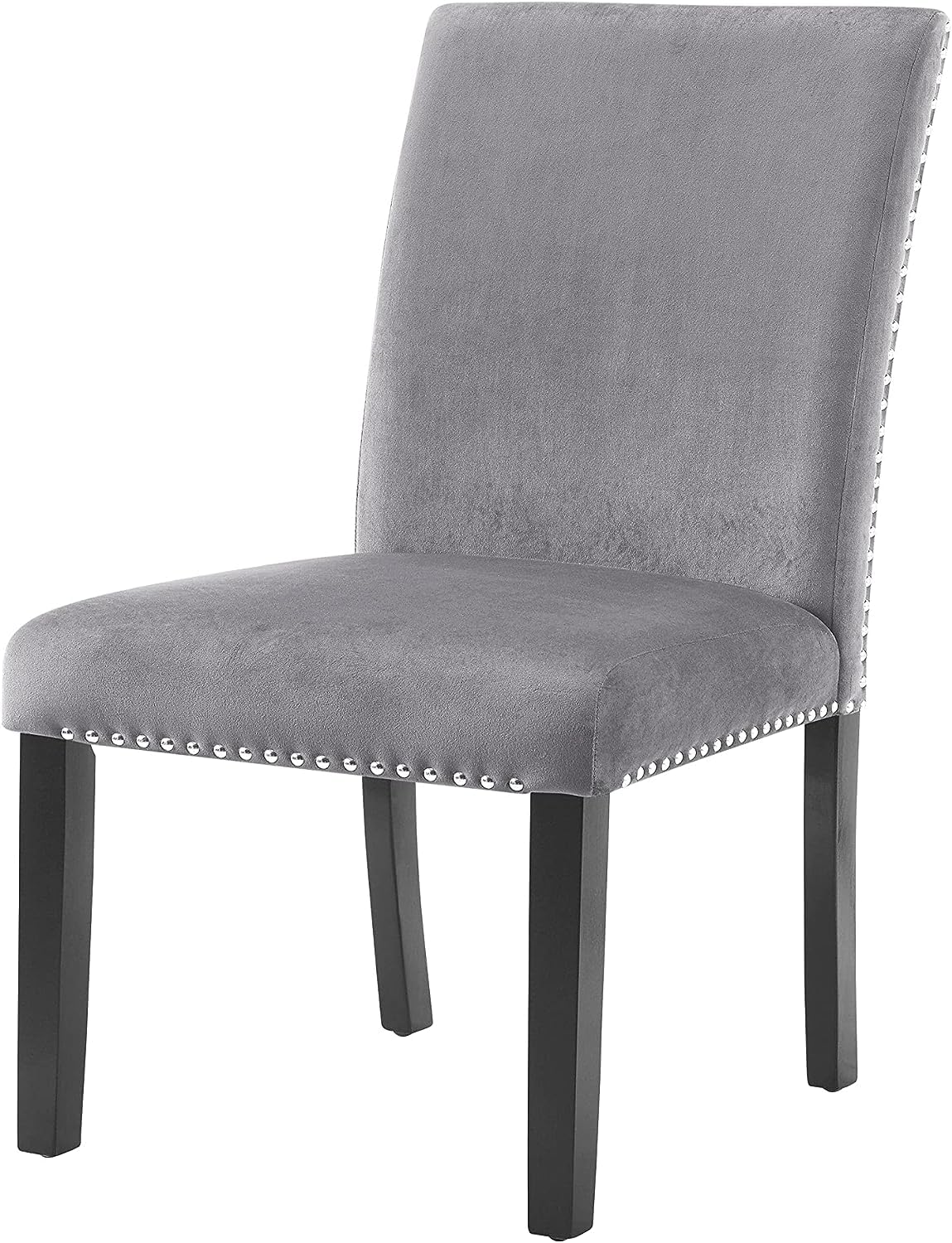 GTU Furniture 5Pc Dinning Square Table with Faux Marble Top and 4 Upholstered Grey Chairs Dining Room Set