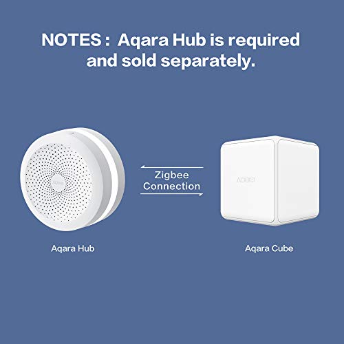 Aqara Cube, Requires AQARA HUB, Zigbee Connection, Magic Cube Controller, 6 Customizable Gestures to Control Your Smart Home Devices, 2 Year Battery Life, Works with IFTTT