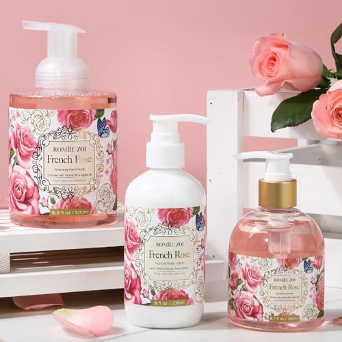 ROMIIE ZOI Liquid Hand Soap with Gift Box - French Rose - 260ml/ 8.7 fl.oz (Pack of 3)