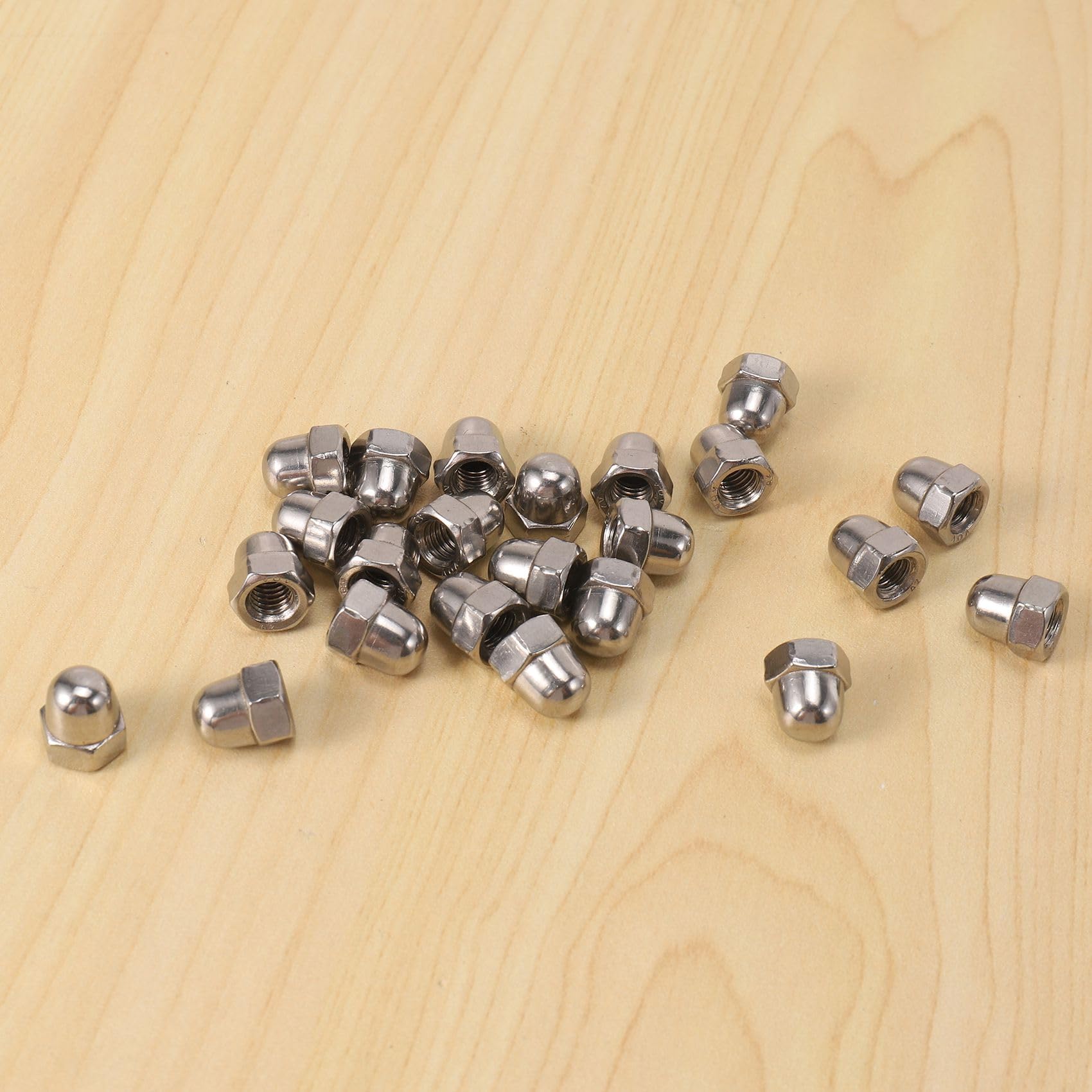M6 Thread Dia Dome Head 304 Stainless Steel Cap Acorn Hex Nuts 20Pcs