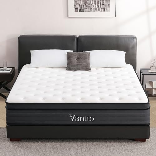 Vantto Queen Mattress, 10 Inch Memory Foam Hybrid Mattress, Individual Pocket Springs Mattress with Pressure Relief, Motion Isolation, CertiPUR-US, 100 Nights Trial