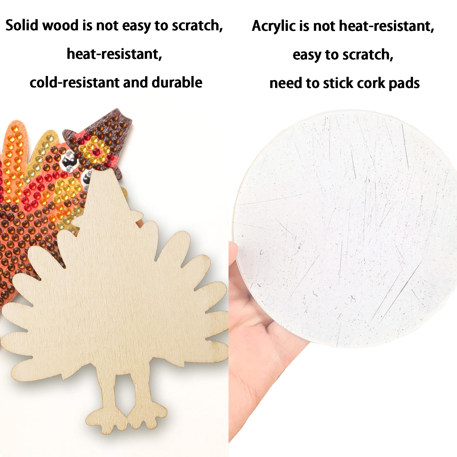 8Pcs Fall Diamond Art Painting Coasters Thanksgiving Diamond Art Coasters Kits with Holder Pumpkin Maple Leaf Turkey DIY 5D Diamonds Coasters for Autumn Harvest Party Adults Kids Beginners Craft