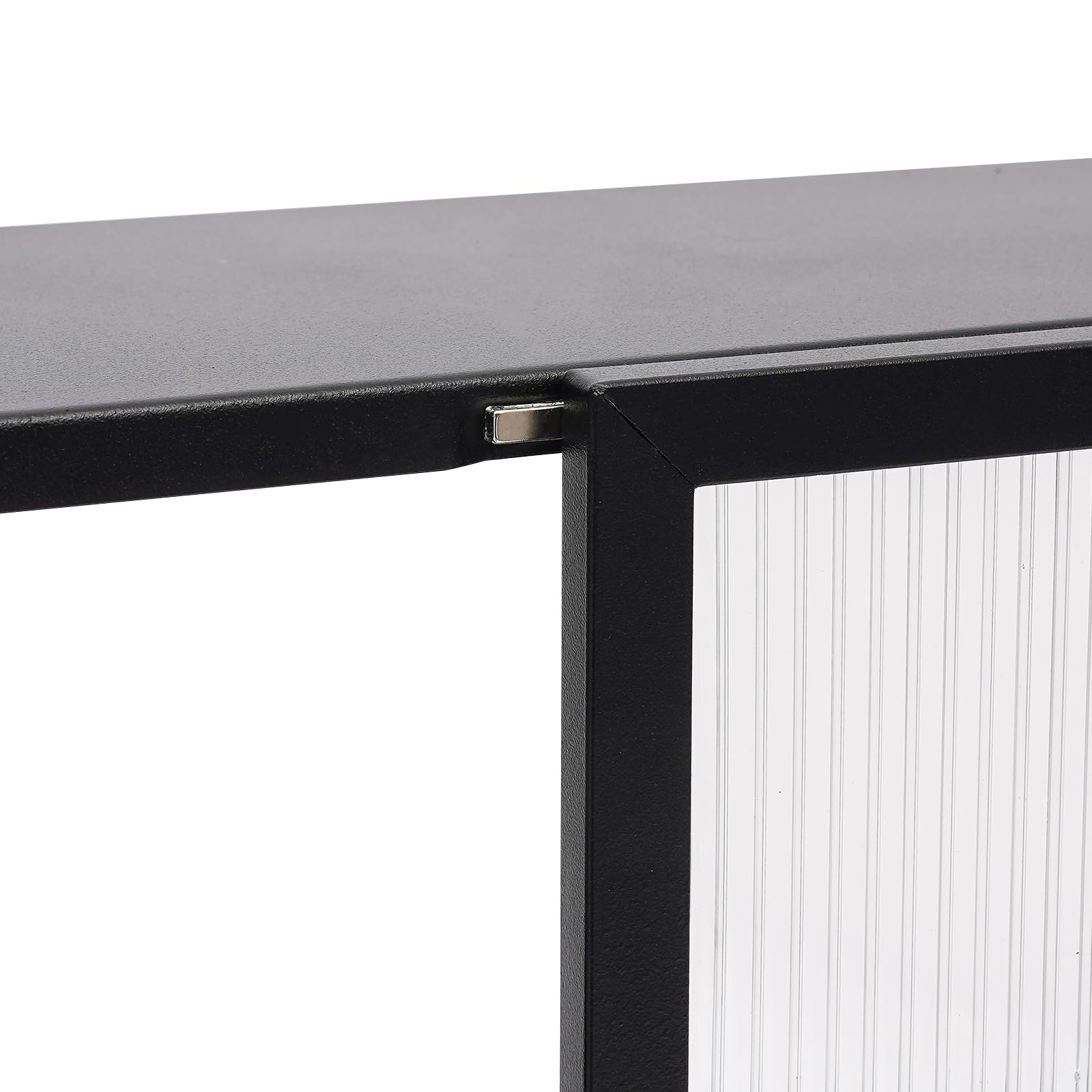 Titunjian Wall Cabinet Haze Double PC Door Wall Cupboard with Detachable Shelves Storage Cabinet for Office Dining Room Living Room Kitchen Bathroom, 19.7 * 5.5 * 27.5 Inch (Black)