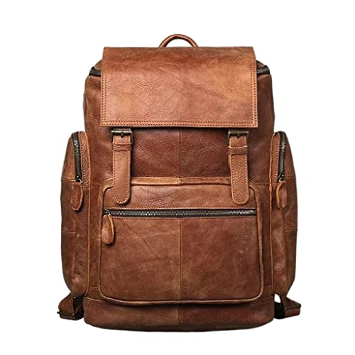 FEER Genuine Leather Backpack First Layer Cowhide Backpack Leisure Travel Bag Large Capacity Laptop Bag For 16inch