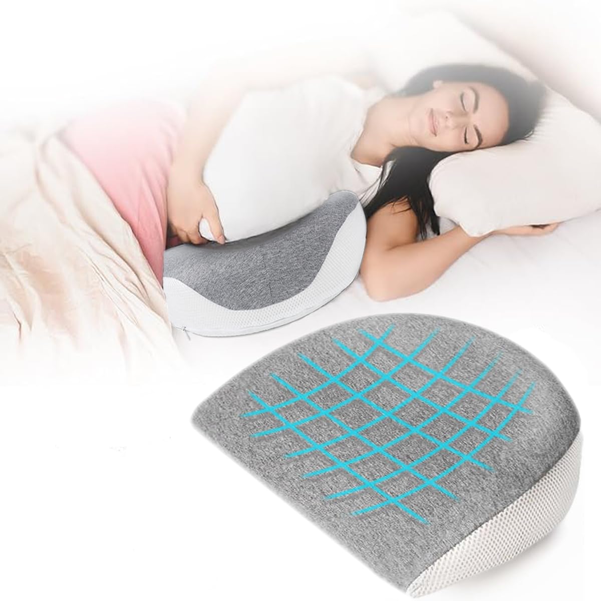 Hicare Pregnancy Pillow Wedge for Maternity | Memory Foam Pregnancy Pillow for Sleeping, Back, Knees and Legs | Belly Support Maternity Wedge
