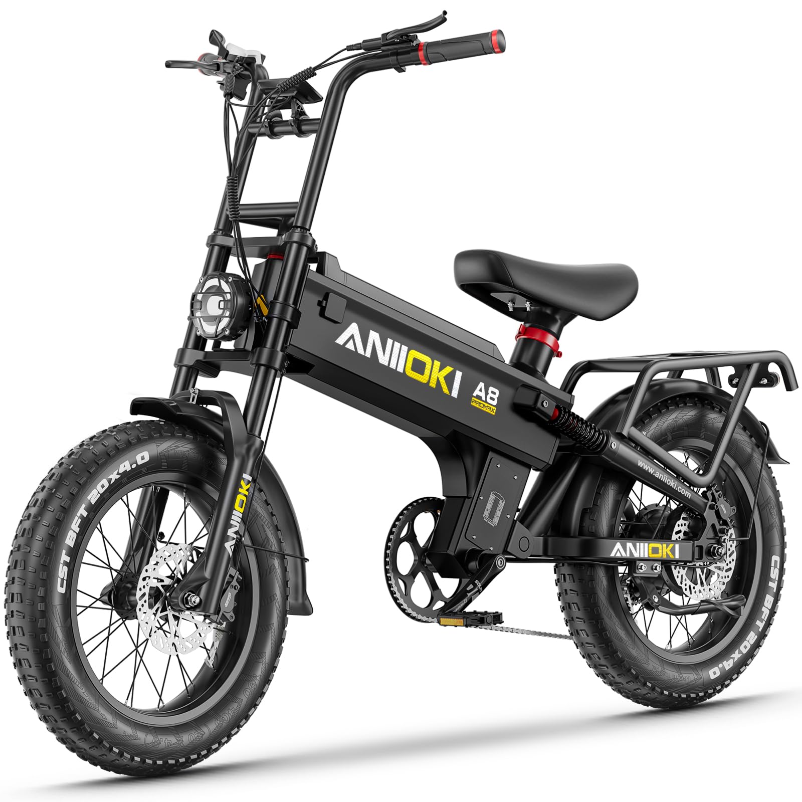 ANIIOKI eBike,A8 PRO MAX Electric Bike,48/52V 60Ah Electric Commuting Bike,200Miles Long Range, Peak 1400/1600W Power Ebike, Electric Bicycle for Adults