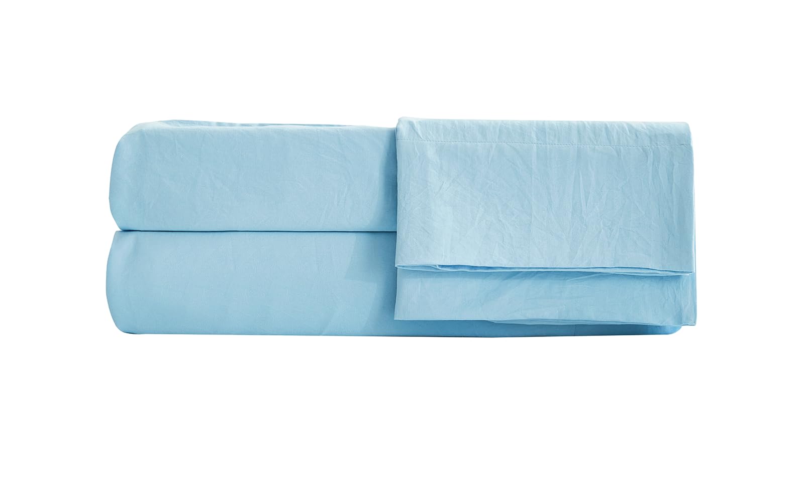 Chezmoi Collection Stone Washed Full Size Sheet Set - 4-Piece Extra Soft Breathable Wrinkle & Fade Resistant 14-Inches Deep Pocket Sheets & Pillowcases Set - Full, Chambray Blue