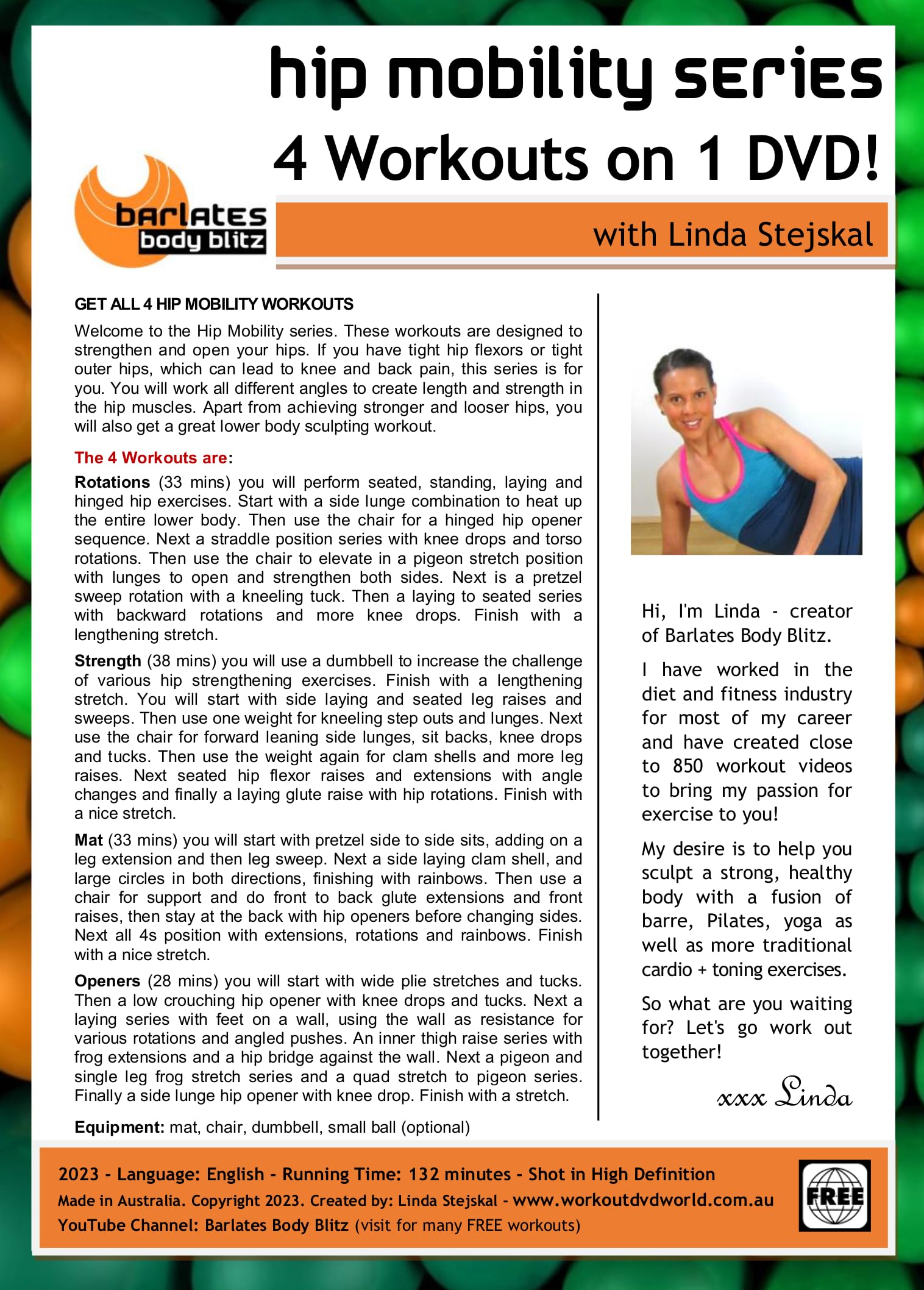 Hip Mobility Series 4 Workouts - Barlates Body Blitz - Linda Stejskal (Wooldridge)