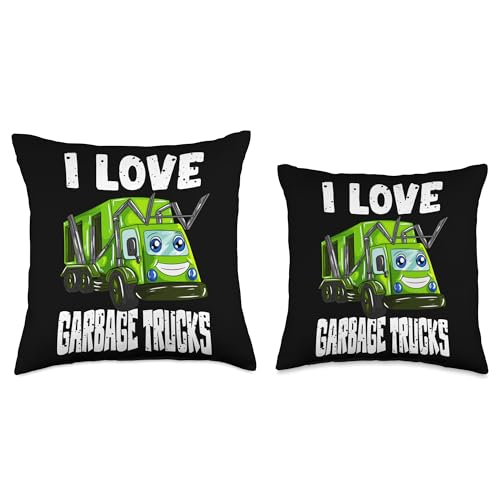 Waste Management Disposal Garbage Truck Children Offspring Garbage Collector Career Choice I Love Throw Pillow, 18x18, Multicolor