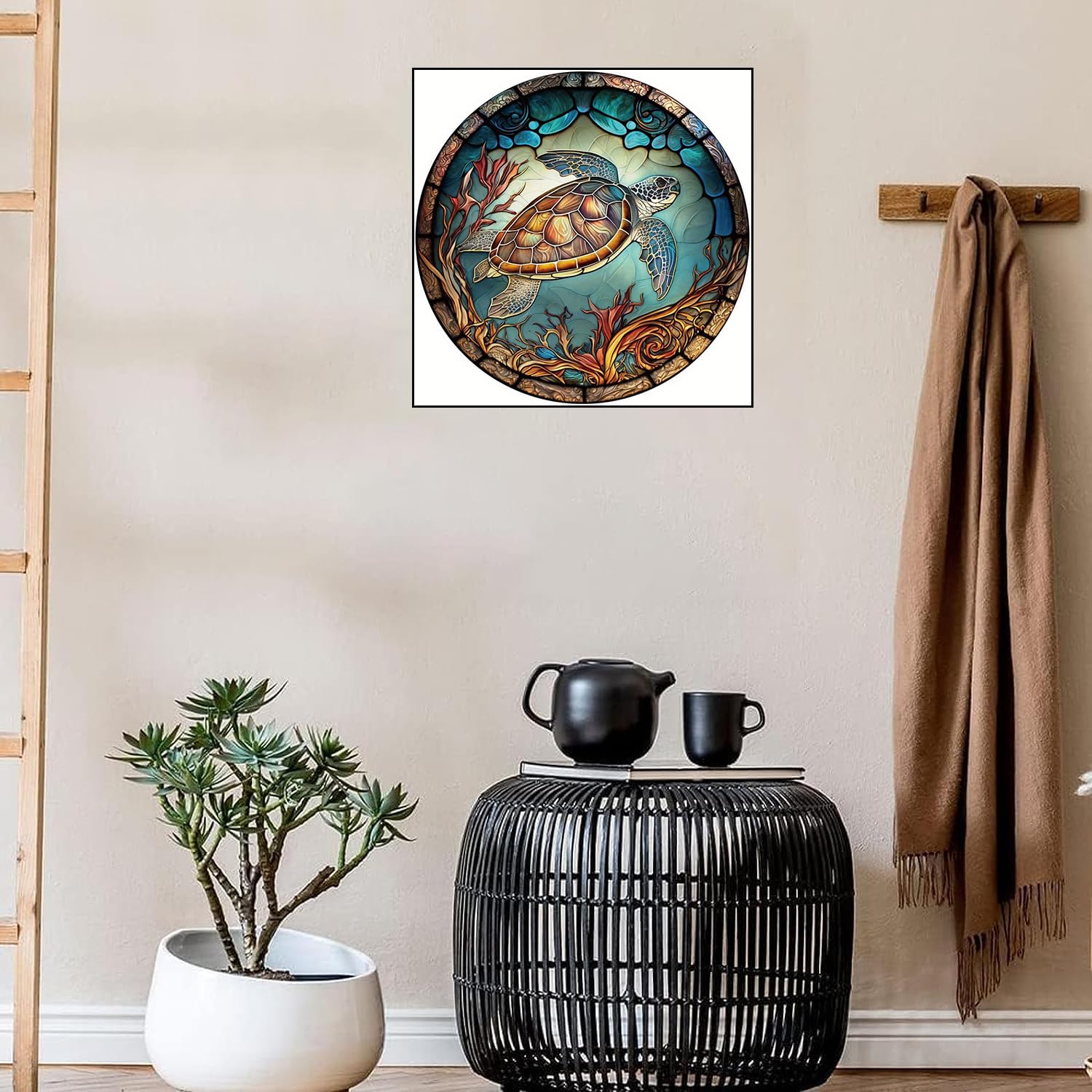 WUDWL Diamond Painting Kits for Adults - sea Turtle DIY 5D Diamond Art Kits Full Drill Diamond Dots Paintings with Diamonds Gem Art and Crafts Home Decor ă13.78x13.78inchă