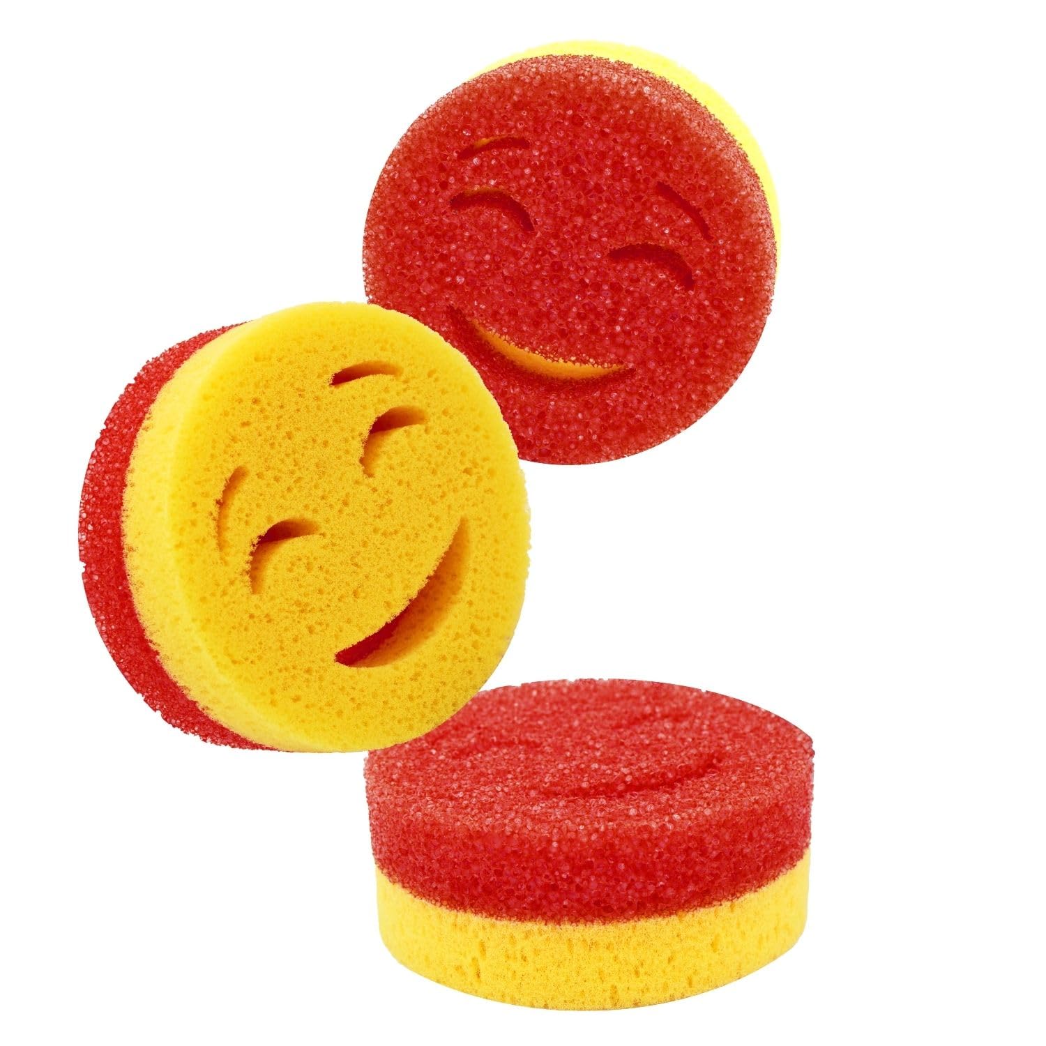 Scrub Moji Scrubbing Sponge (Set of 3) - (Blue) - Scrub Sponge Made with Temperature-Responsive Polymer Foam - Stain and Odor-Resistant Kitchen Sponges and Scrubbers - Bathroom Scrubber... (Duo)