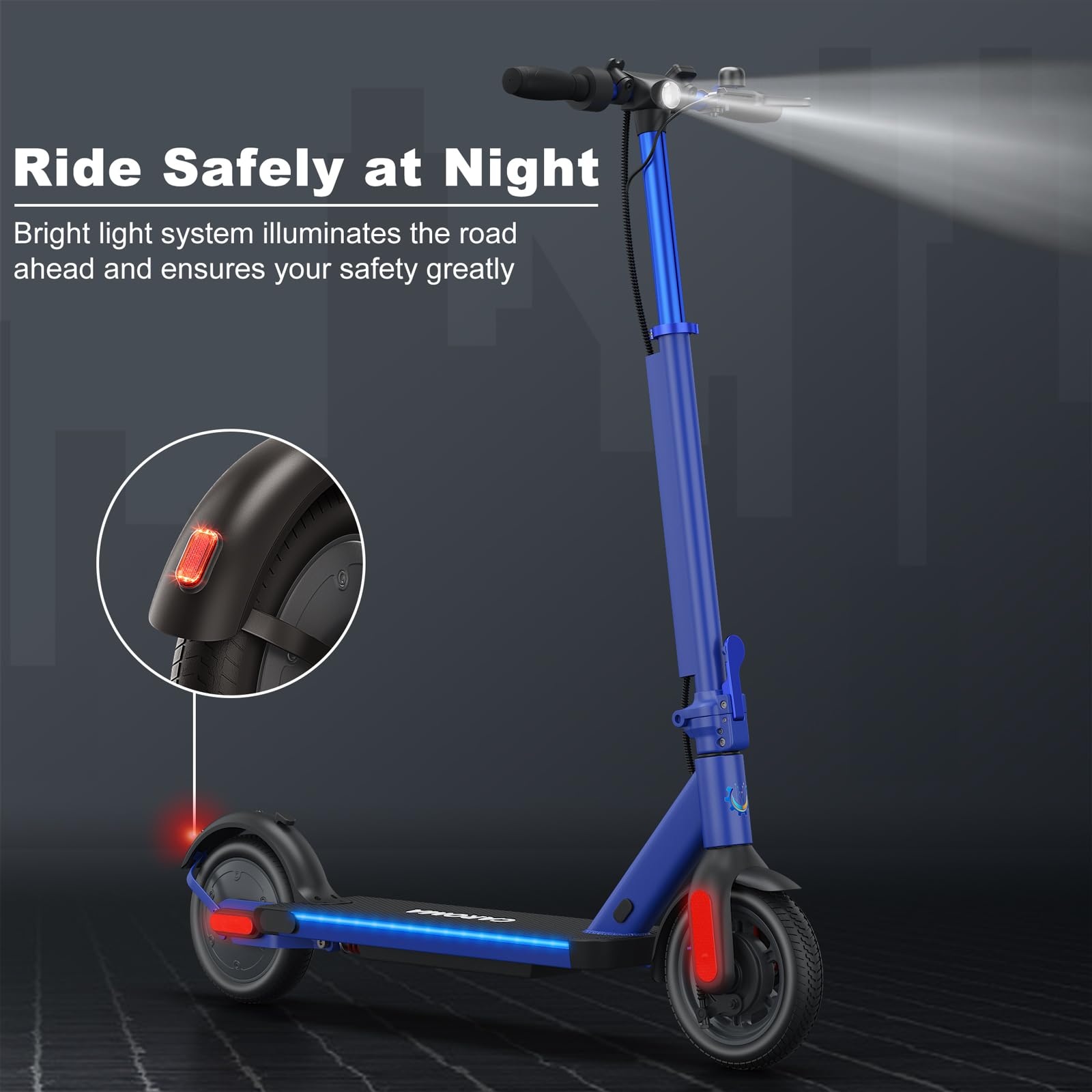 Caroma Electric Scooter Adults, 20 mph & 300 lbs, 350W Motor, 20 Miles Range & 20 Mph, 9" Solid Tires, Folding Motorized Scooter for Adults, App Control