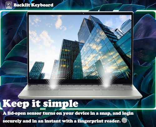 Dell Inspiron 14 Inch FHD Touchscreen 2 in 1 Business Laptop, AMD Ryzen 7 5825U, 16GB RAM, 512GB SSD, Windows 11 Pro, Backlit Keyboard, Fingerprint Reader, HDMI, WiFi 6, Pebble Green