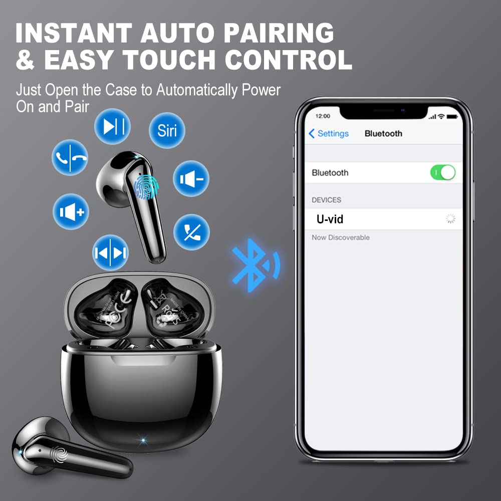 Wireless Earbuds, Bluetooth 5.3 Headphones with 4 Mic, 2023 Bluetooth Earbuds in Ear Mini ENC Noise Cancelling Earbuds 40H Deep Bass Wireless Earphones, USB-C, IP7 Waterproof Ear Buds for Android iOS