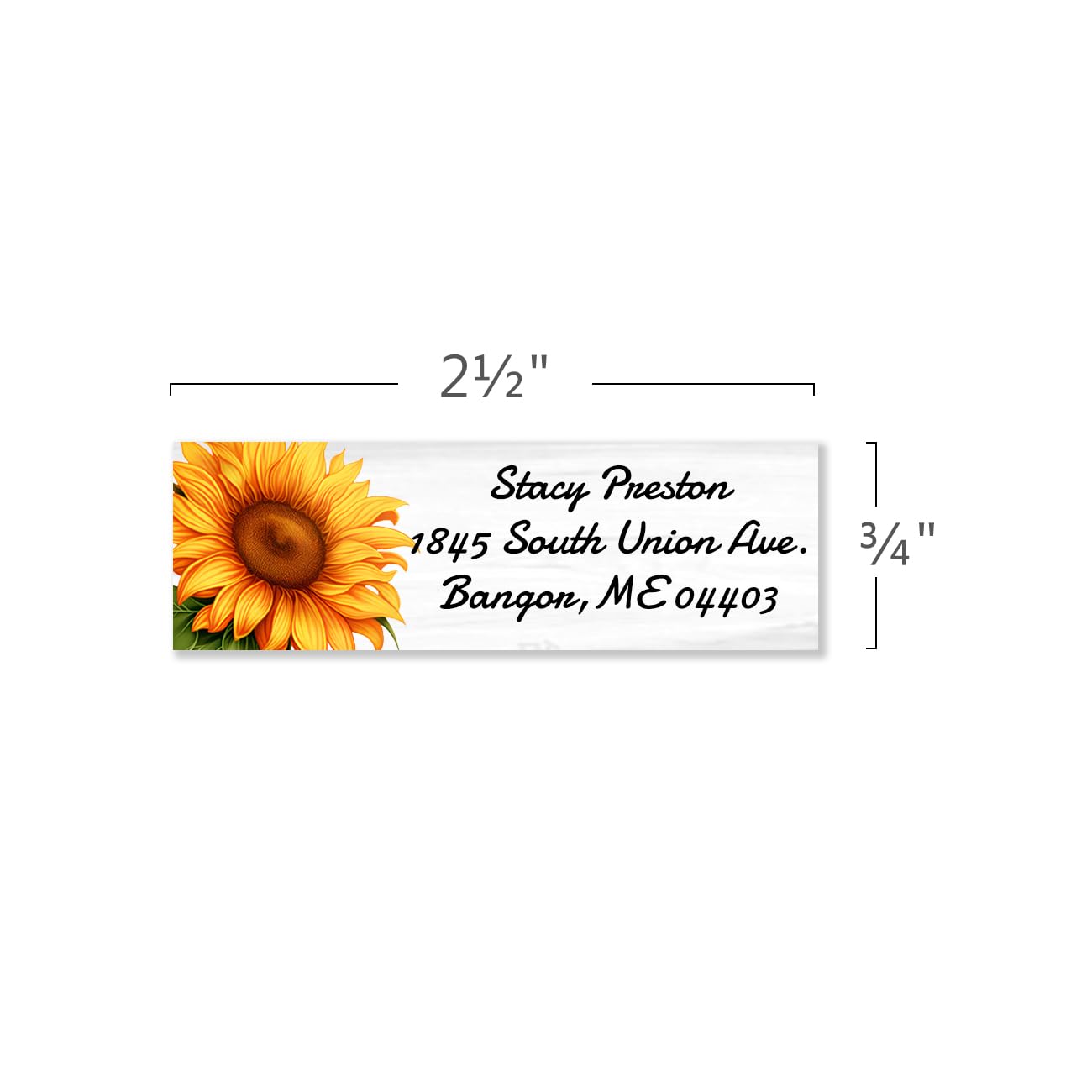 Teryiaco Personalized Return Address Labels - 11 Designs, Set of 250, Small Size 3/4" x 2-1/2"inches, self-Adhesive Flat Sheet Labels, Custom self-Adhesive Sticker Rolls (Daisy)
