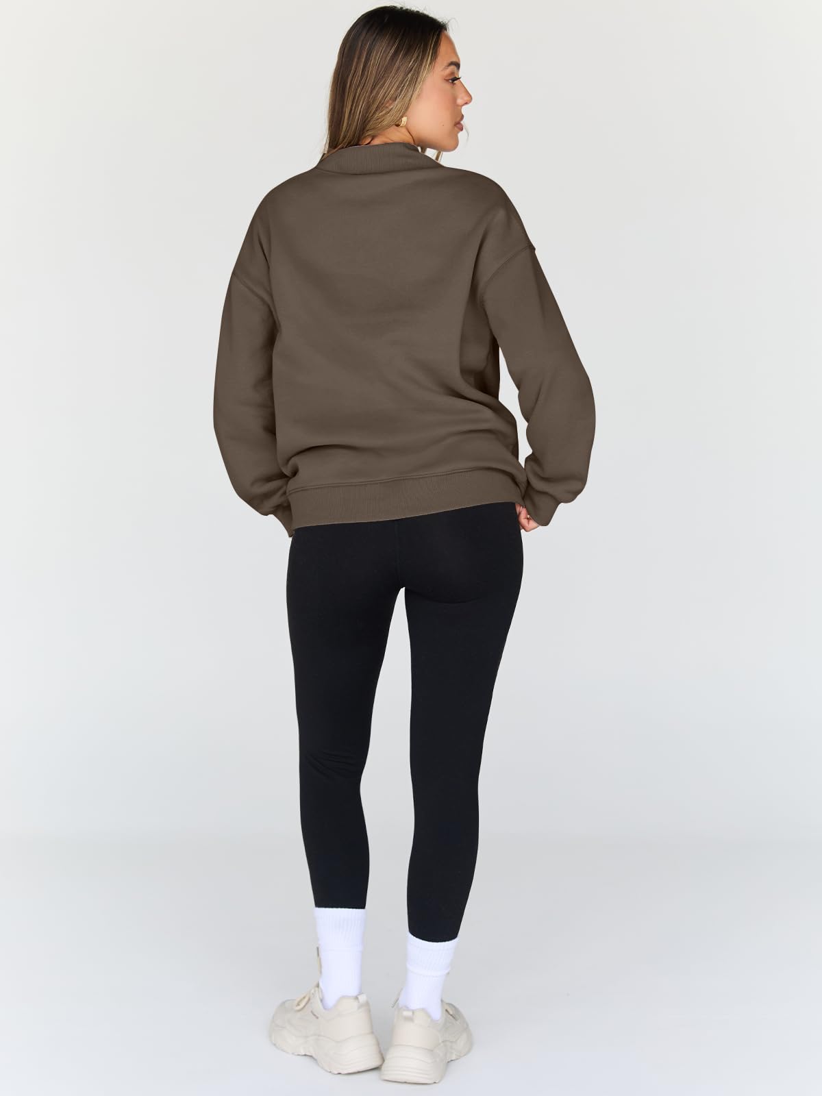 Trendy Queen Womens Oversized Sweatshirts Turtleneck Pullover Long Sleeve Hoodies Tops Fall Fashion Outfits 2025 Clothes Coffee XL