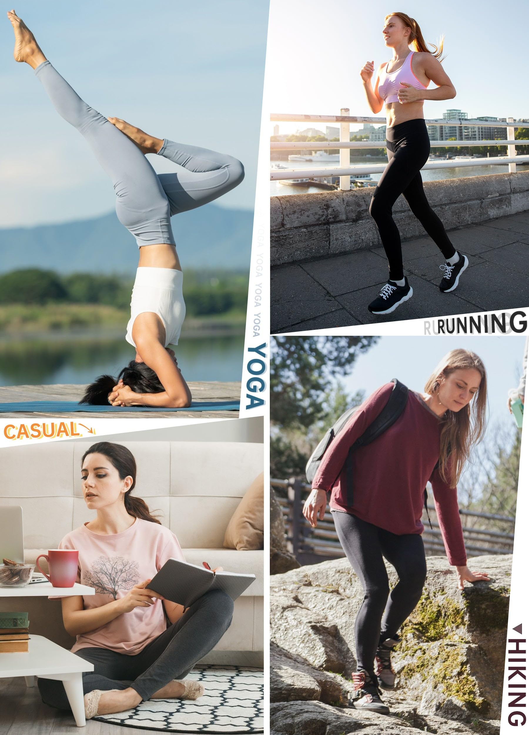 Willit Women's Fleece Lined Leggings Water Resistant Winter Pants Thermal High Waisted Yoga Hiking Running Tights Pockets Black XS