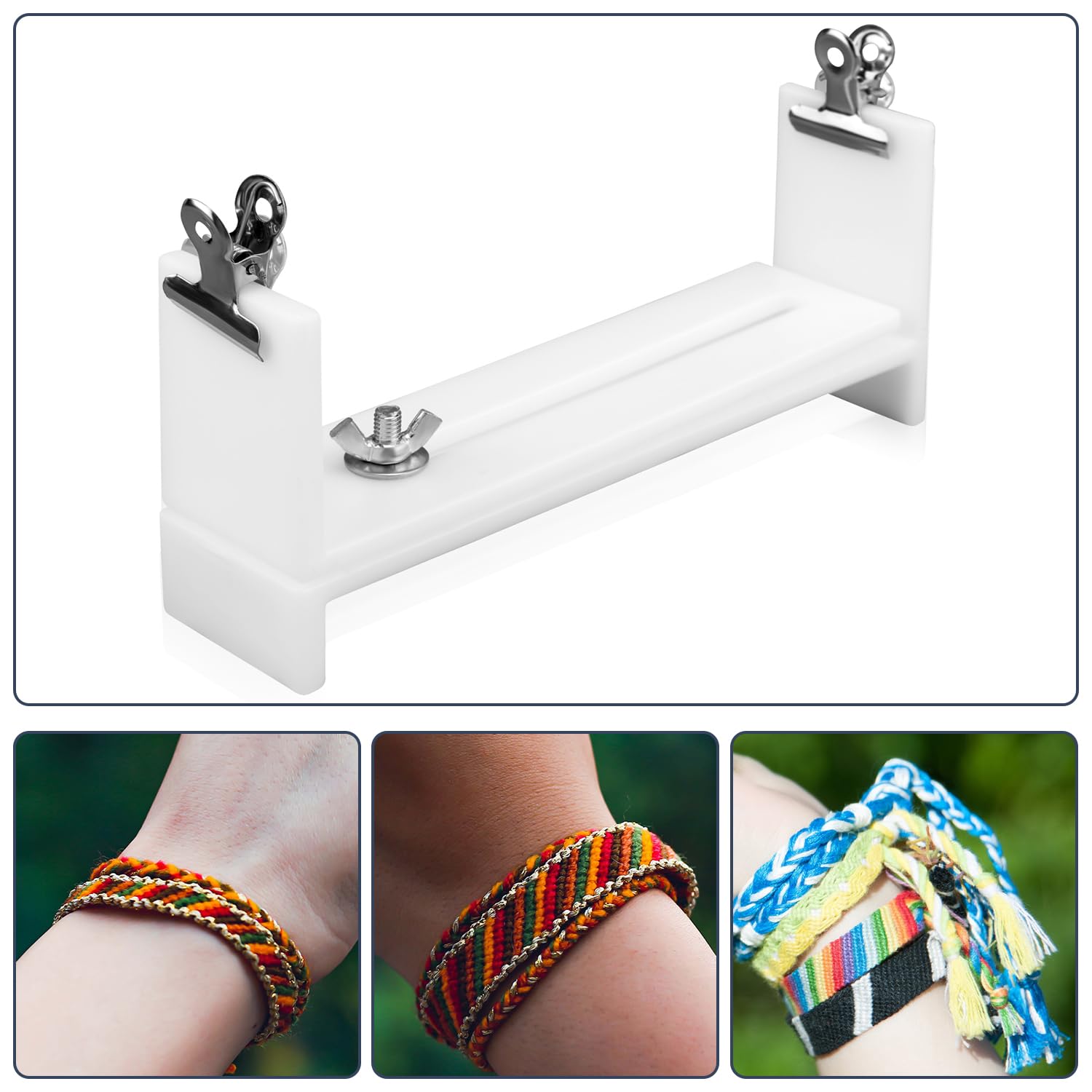 PEUTIER Bracelet Jig, Adjustable Paracord Bracelets Kit U Shape Bracelet Maker Holder Wristband Maker with 2 Clips for Paracord Weaving DIY Craft Hand Bracelet Braiding Tools, Fall Resistant