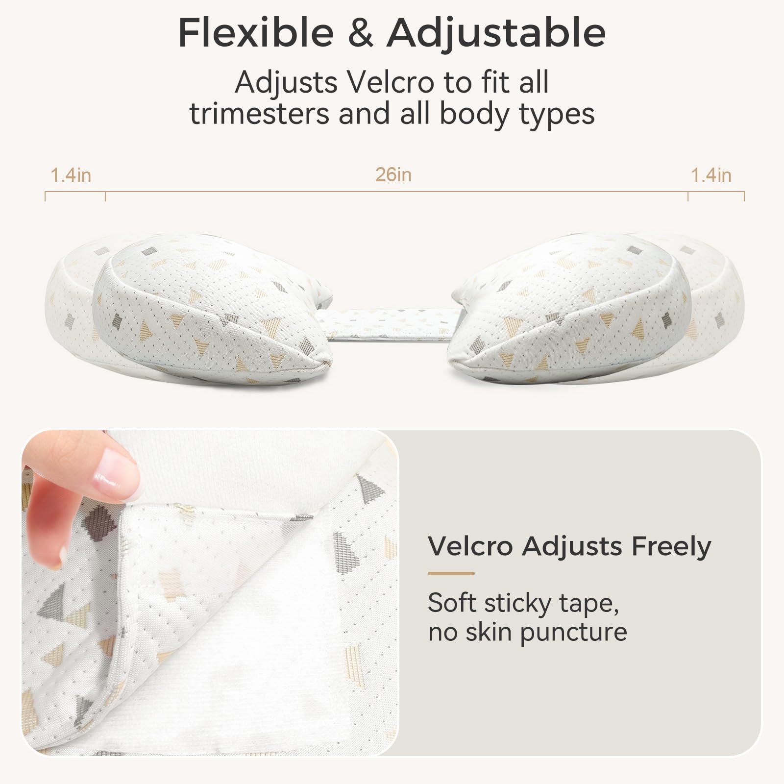 Pregnancy Pillows for Sleeping, Maternity Pillow for Pregnant Women, Detachable and Adjustable Double-Sided with Pillow Cover Support for Pregnancy Belly/Back Support (White)