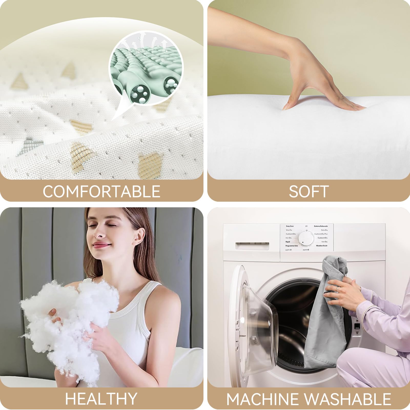 Pregnancy Pillows for Sleeping, Maternity Pillow for Pregnant Women, Detachable and Adjustable Double-Sided with Pillow Cover Support for Pregnancy Belly/Back Support (White)