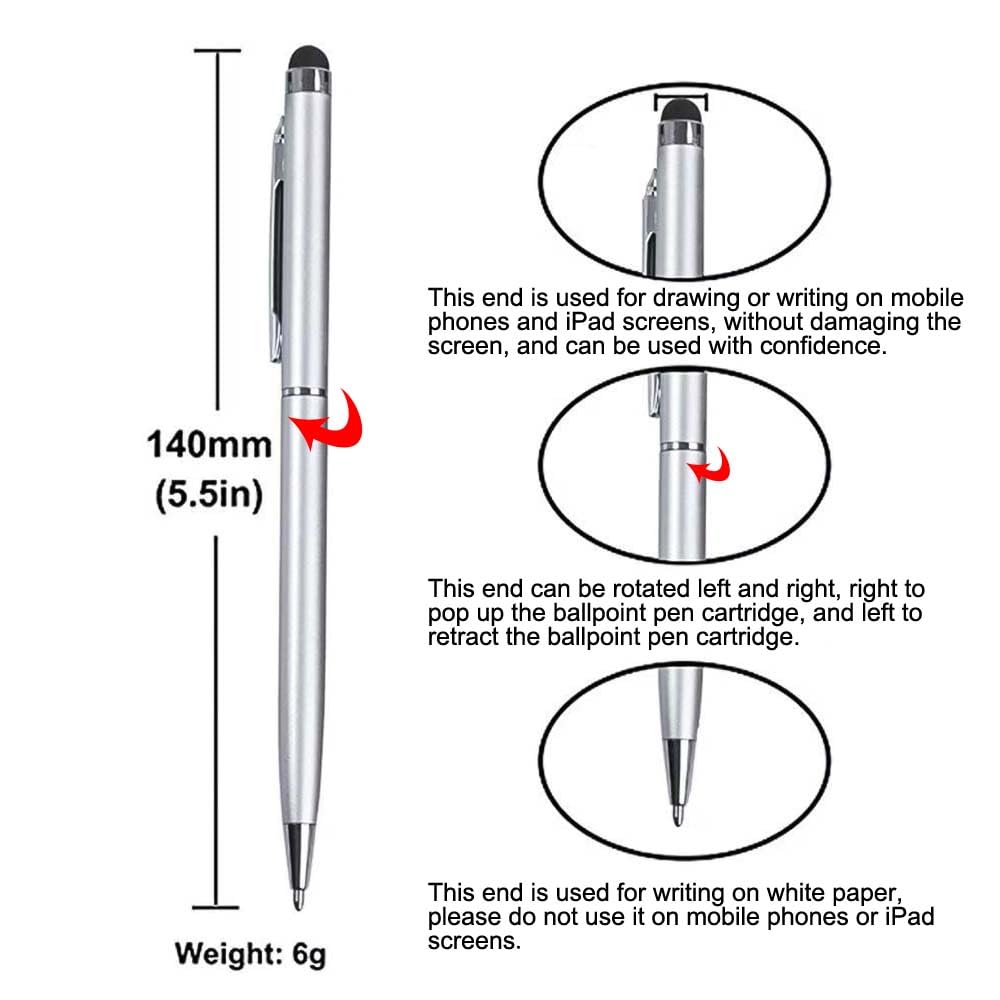 Capacitive Stylus Pens for Touch Screens-2 in 1 Stylists Pens,Universal Touch Screens Stylus Pen for iPad iPhone Tablets Samsung Galaxy All Universal Touch Screen Devices(3 Pack)