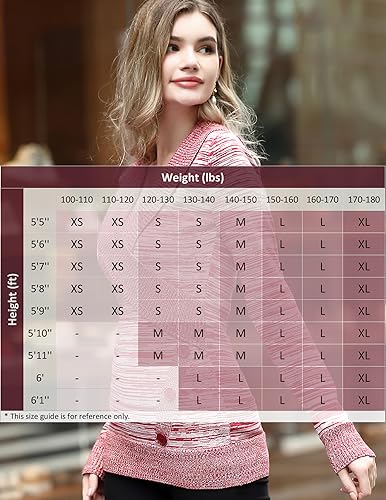 AmélieBoutik Women V Neck Faux Wrap Long Sleeve Marled Tunic Sweater (Heather Red X-Small)
