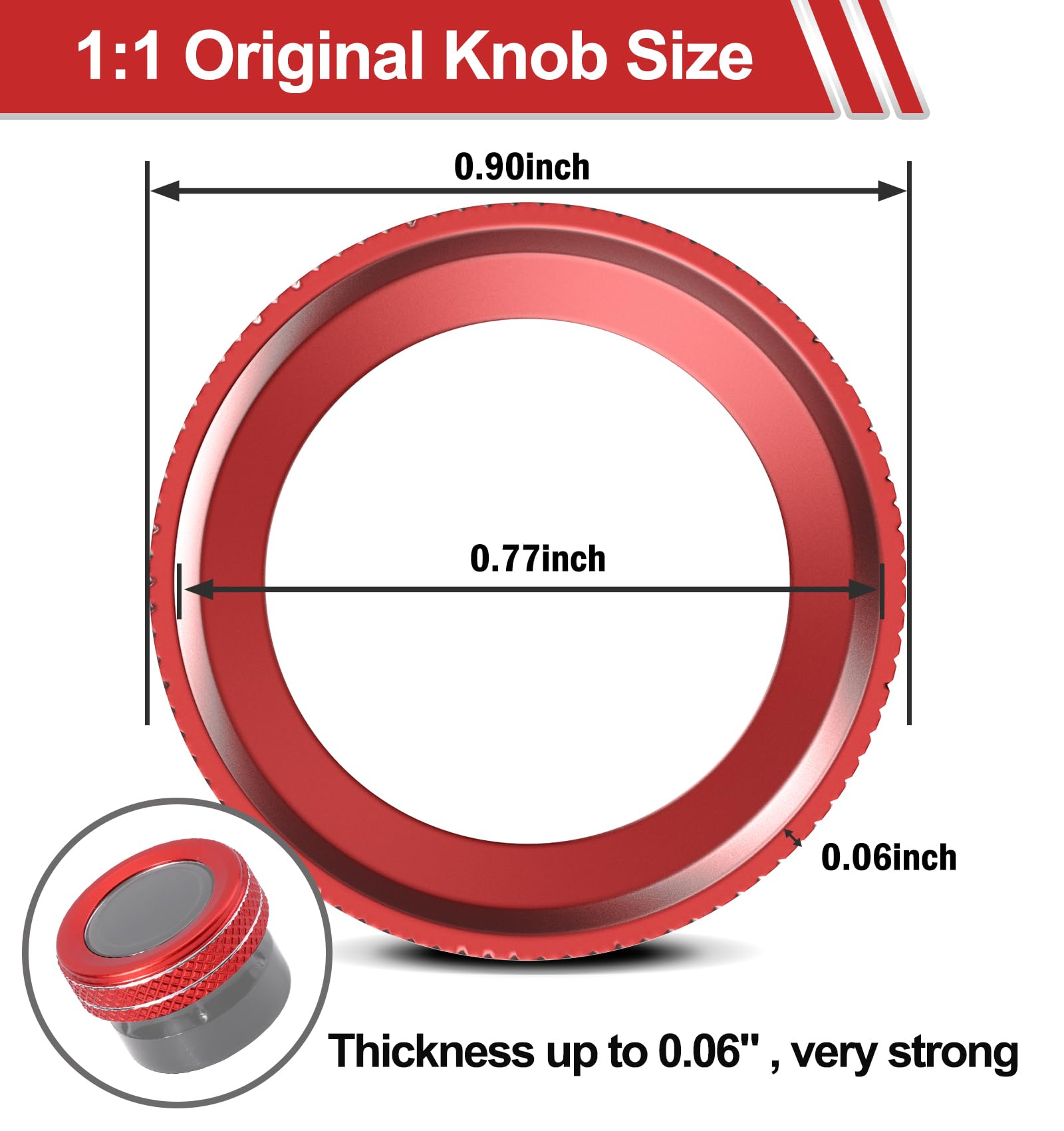 Sinvanho Interior Accessories for Toyota Tacoma 2023 2022 2021 2020 with 8" or 7" Touchscreens, Decorated A/C Vent Trim Rings Button Knob Covers for Air Conditioner Radio Switch (Button KNOB)