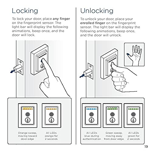 Weiser (by Kwikset Hardware family) Halo Touch Fingerprint Contemporary Electronic Smart Lock WiFi, Compatible with Alexa and Google Assistant, Model: 9GED30000-004, Matte Black (514)