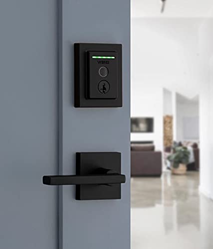 Weiser (by Kwikset Hardware family) Halo Touch Fingerprint Contemporary Electronic Smart Lock WiFi, Compatible with Alexa and Google Assistant, Model: 9GED30000-004, Matte Black (514)