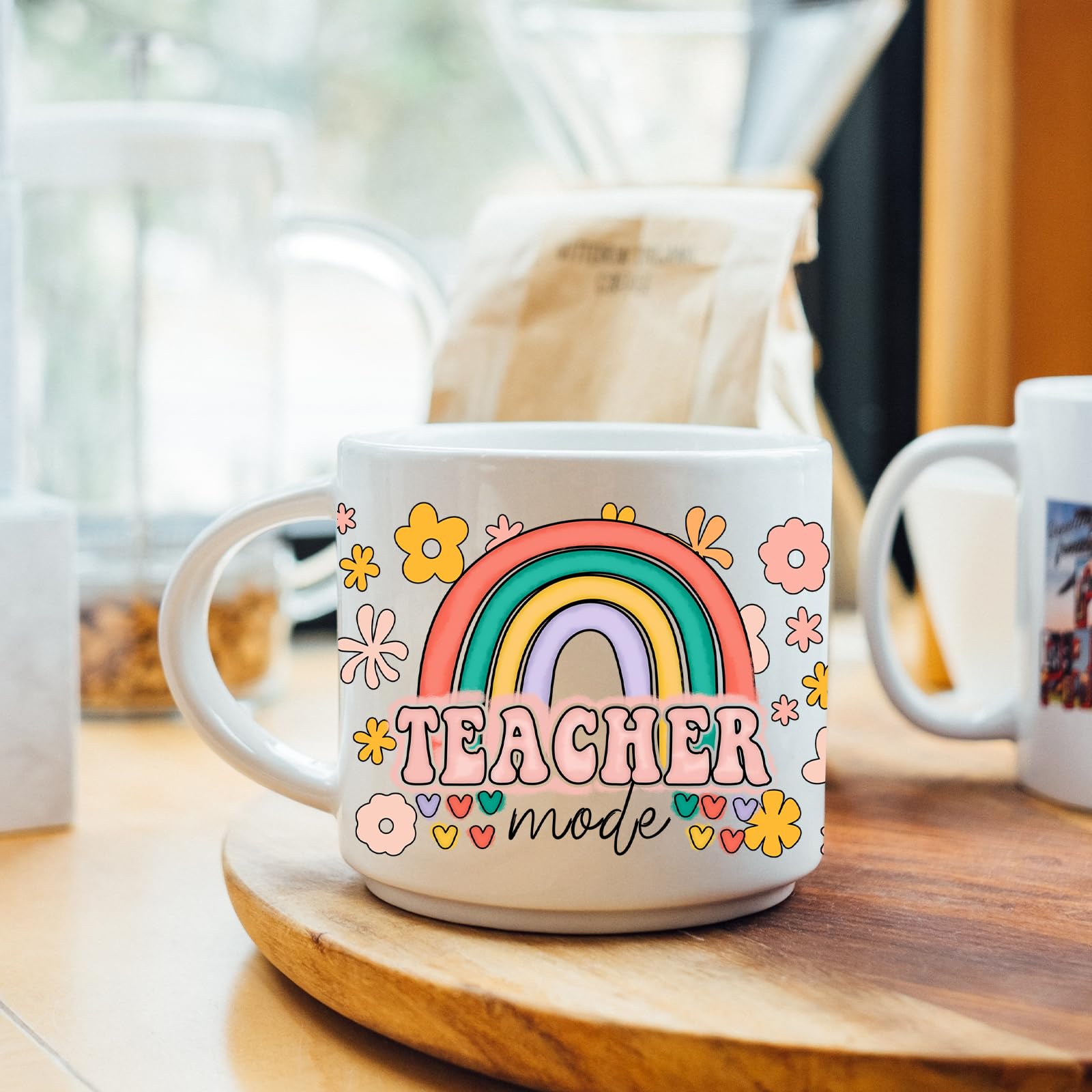 UV DTF Cup Wrap School Transfer for Glass 16oz, 9 Sheetes UV DTF Teacher Transfers Stickers Cup Decals, Rub on Transfers Cup Stickers for Crafts, Ready to Apply, Permanent Adhesive, No Heat Needed