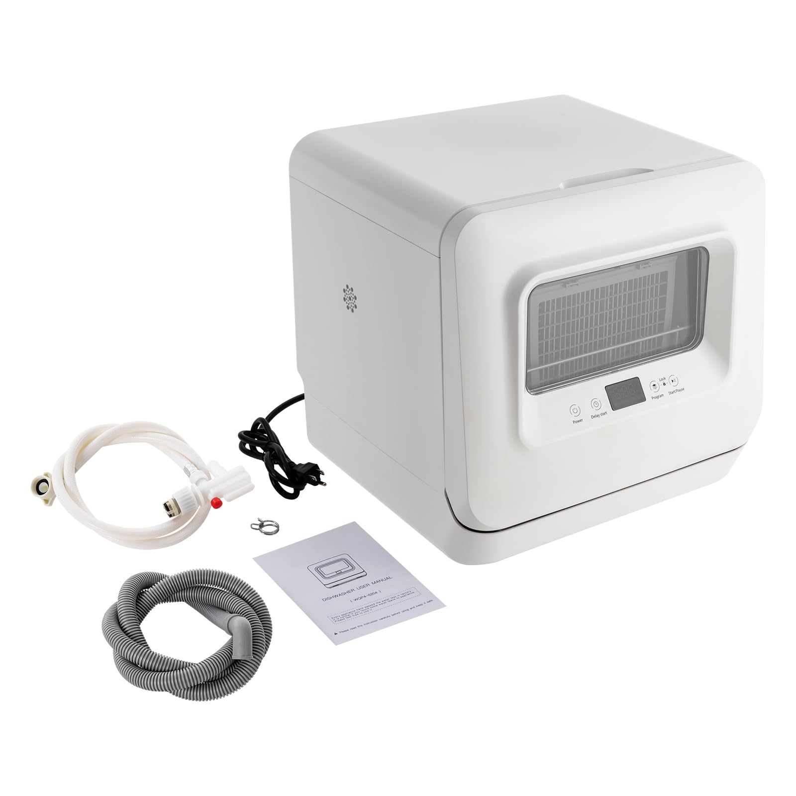 Portable Countertop Dishwasher 5 Washing Programs Mini Dishwasher with Drying and Connected Tap, Compact Dishwasher for Apartment, Dorm, Office, Boat, RV, Kitchen