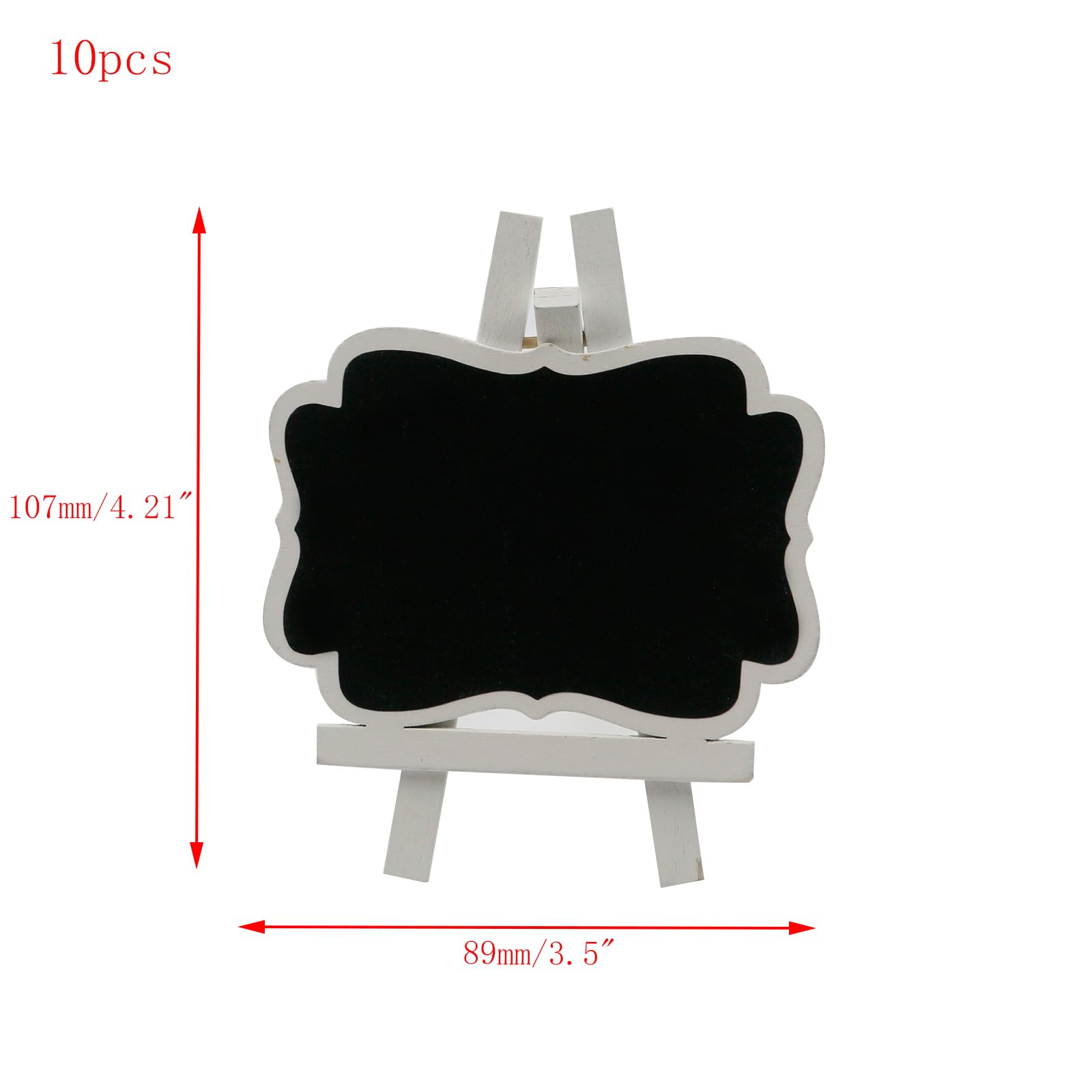 Mewutal 10PCS Mini Chalkboards Signs with Easel Stand Decorative Message Board Wedding Table Numbers Wooden White Frame Blackboard Signs for Party DIY Event Meeting
