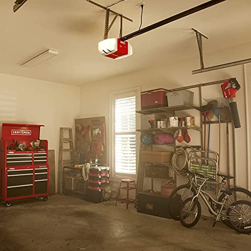 Craftsman 1/2 HP Smart myQ Smartphone Controlled-Belt Drive, Wireless Keypad Included, Model CMXEOCG572, Red Garage Door Opener