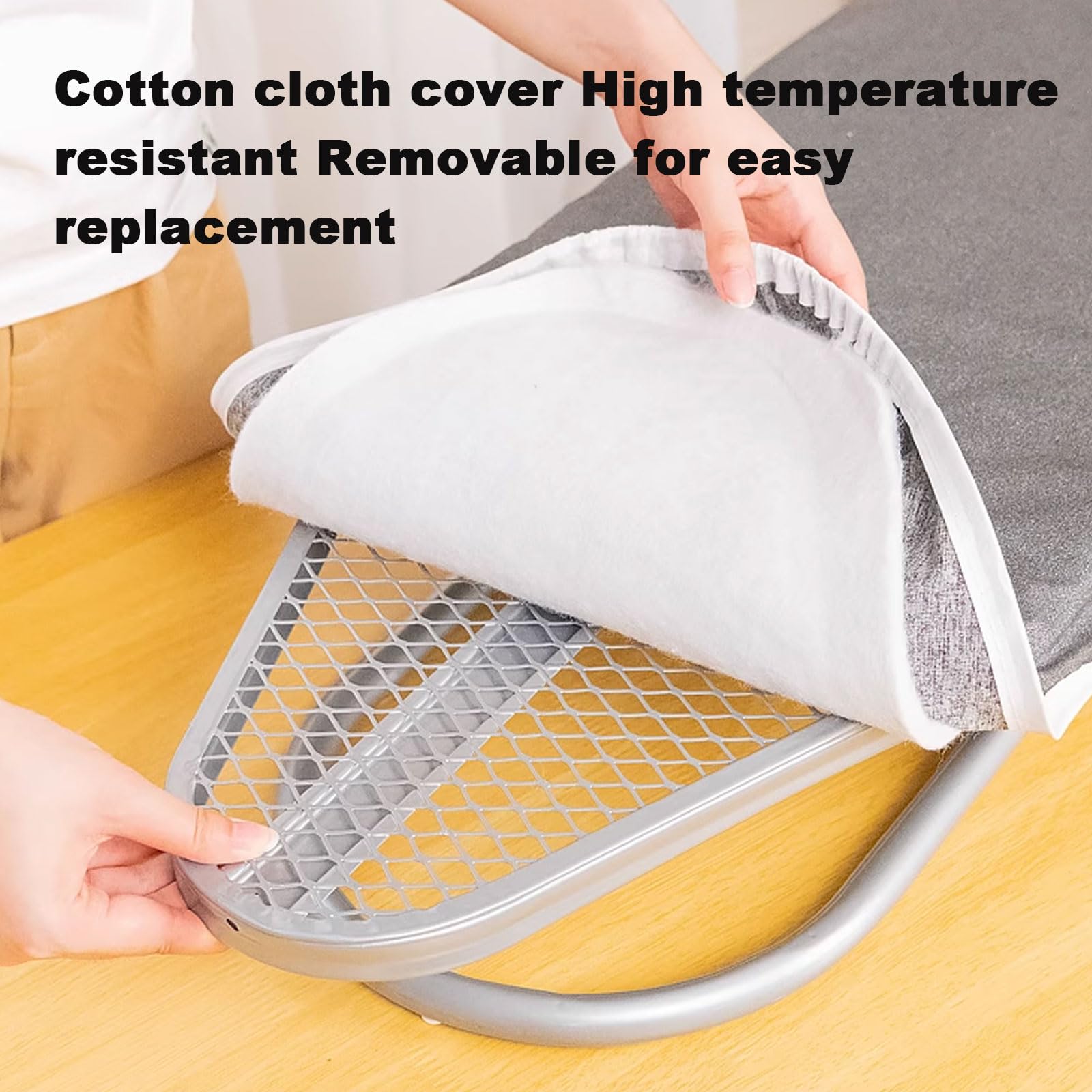 Tabletop Iron Board with Ironing Guard, Portable Ironing Board with Iron Rest, Foldable Mini Ironing Board with Heat-Resistant Cover and Cotton Pads(37×12.4in) (Black)