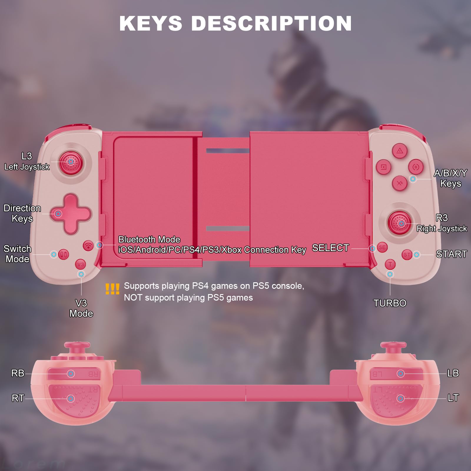 arVin Wireless Gaming Controller for iPhone, iPad, Android, Samsung Galaxy, Tablet, Switch, PS4, PC Gamepad with Hall Effect Joystick/Turbo/6-Axis Gyro/Vibration, Direct Play for Call of Duty, Genshin