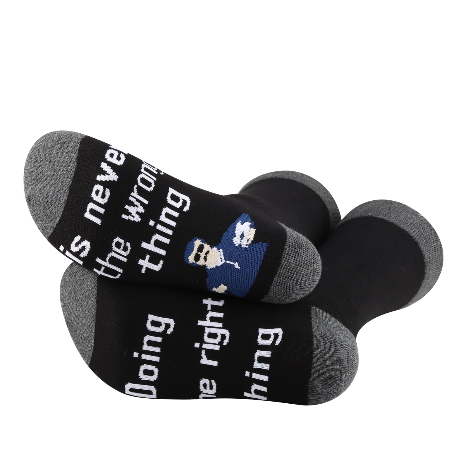 PXTIDY 2 Pairs Ted Coach Sock Tv Show Lover Gift Soccer Fan Motivational Quote Tv Show Lasso Socks (never the wrong S)