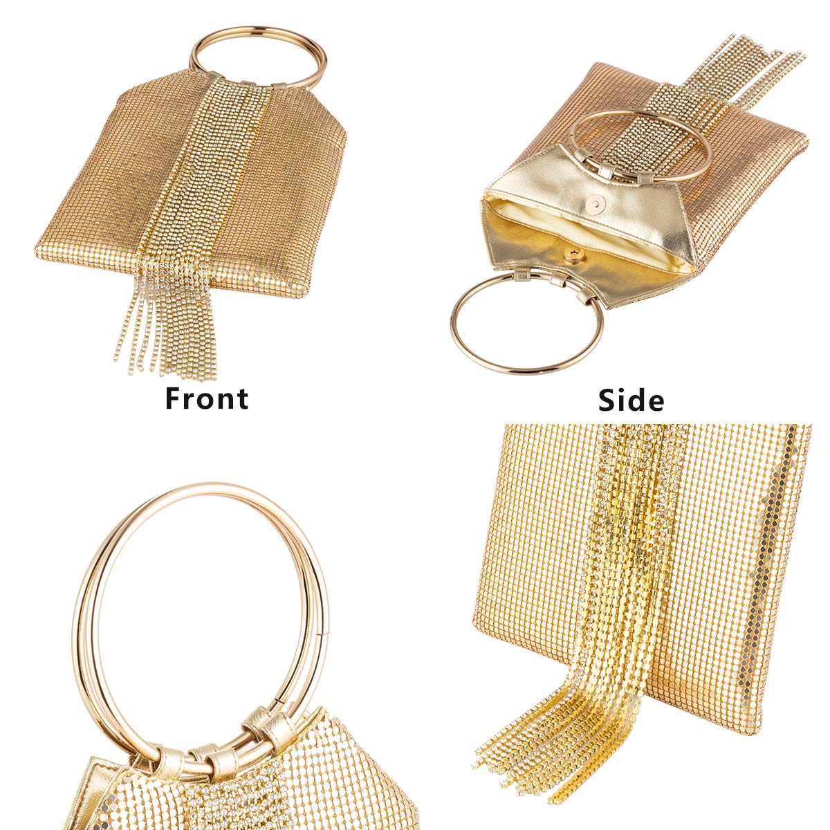 Upgrade Rhinestone Evening Bag Silver Clutch Sparkly Diamond Purse for Women Party Club Wedding bags