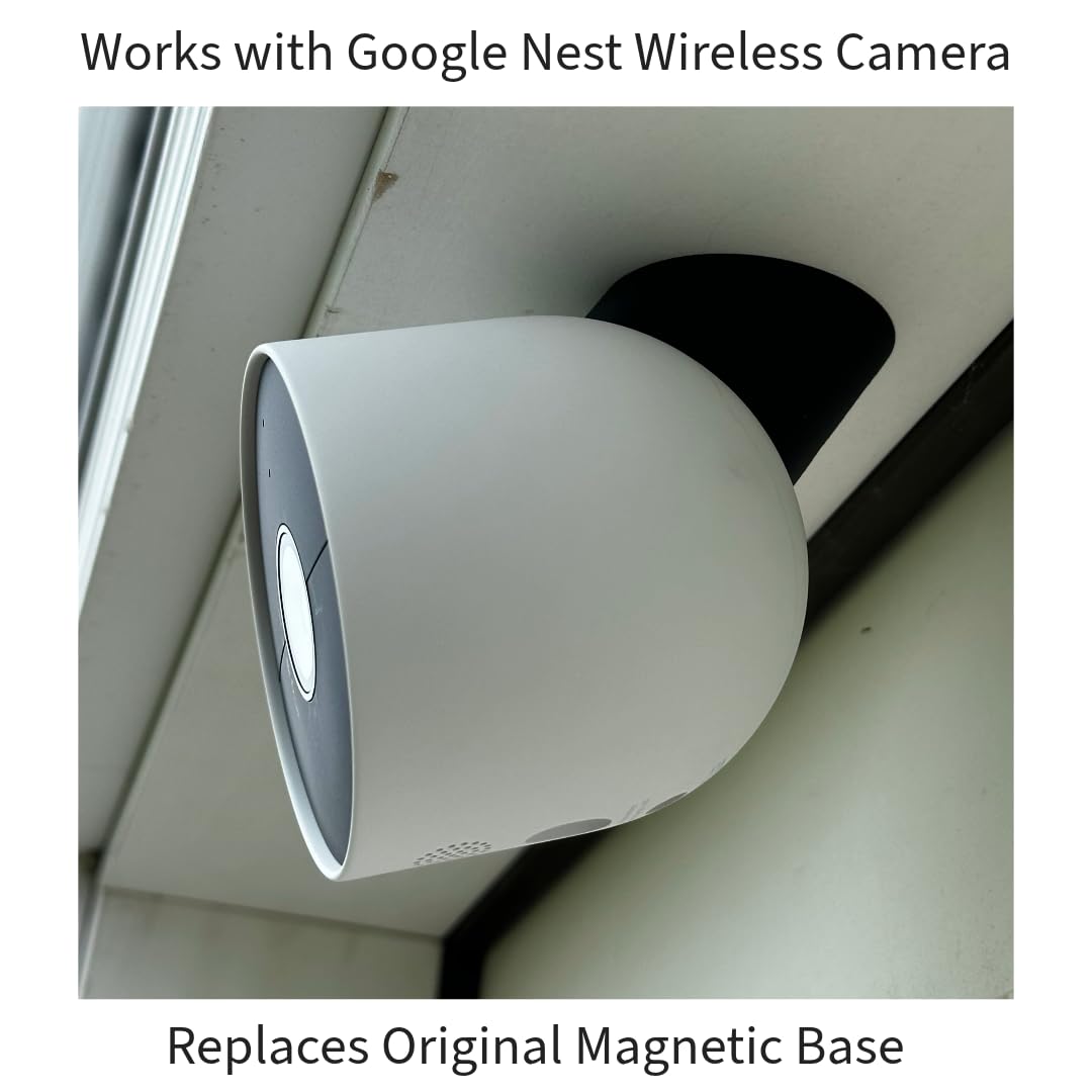 Mavnek Angled Ceiling or Wall Mount Magnetic Replacement Base Plate for Google Nest Outdoor Camera (Battery), Strong Neodymium Magnet, Wireless Camera Not Included