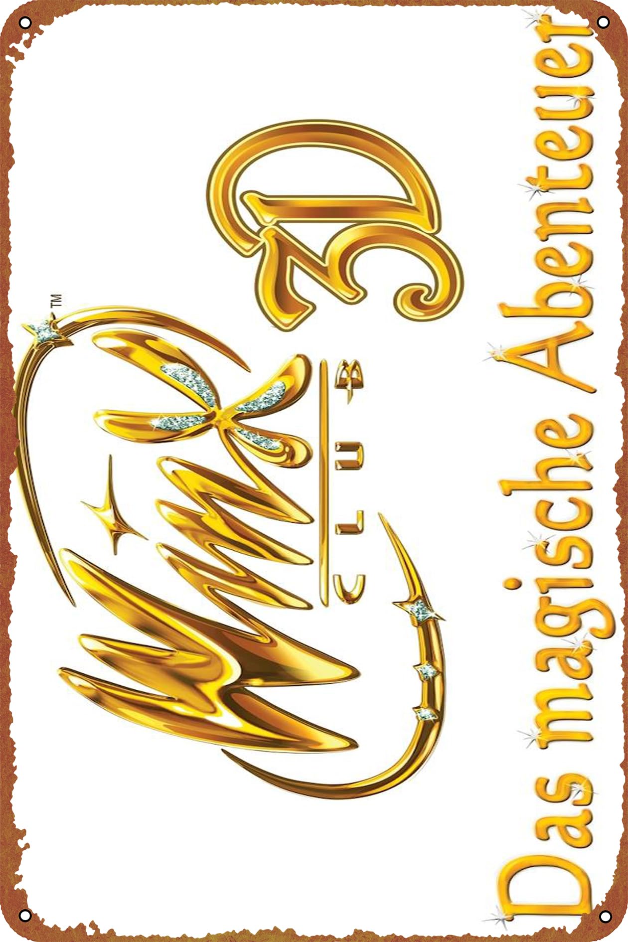Winx Club 3D: Magical Adventure Men's Wall Decoration Old Car Shop Movie Poster Oil and Gas Station Logo 8 × 12 inches