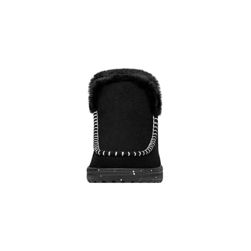 Hey Dude Denny Wool Faux Shearling Black Size 10 | Women's Boots | Women's Pull on Boots | Comfortable & Light-Weight