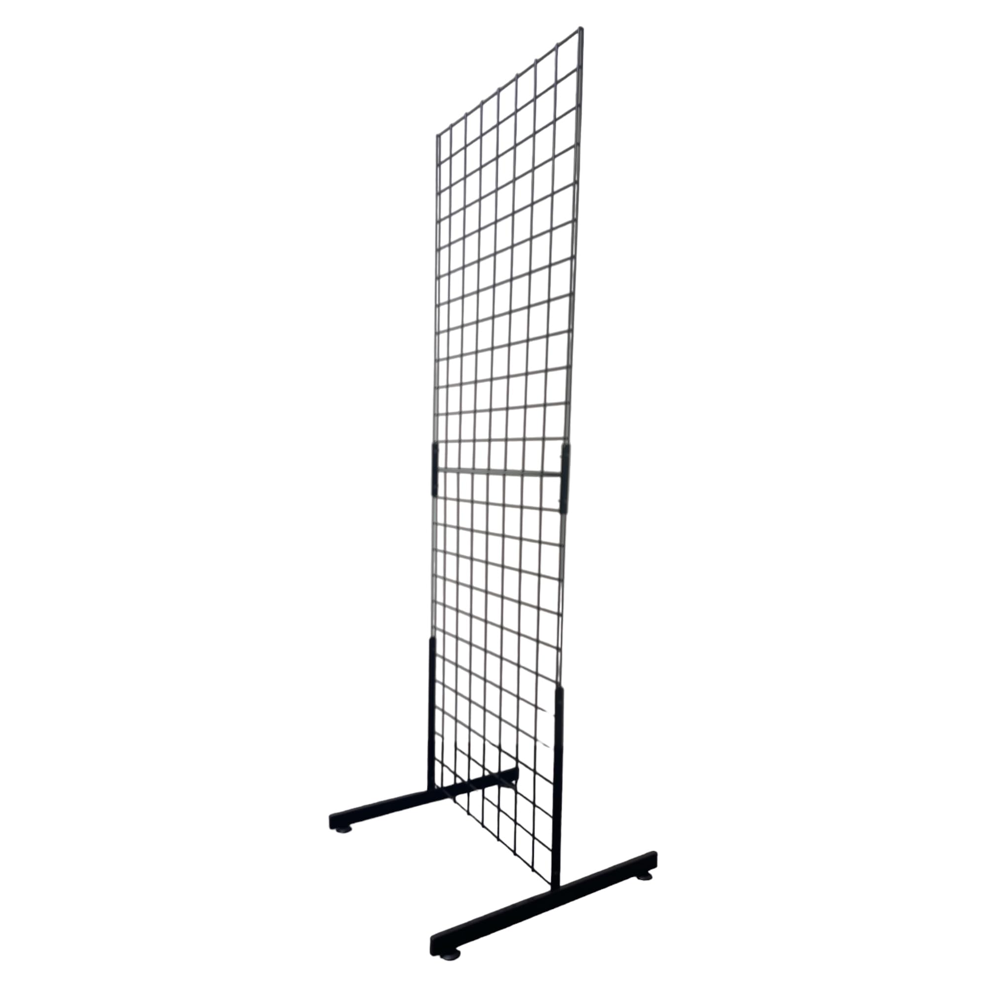 Only Hangers Black Collapsible/Portable 2' x 6' Heavy Duty Gridwall Art Display Panel with T Legs - Great for Craft and Trade Shows