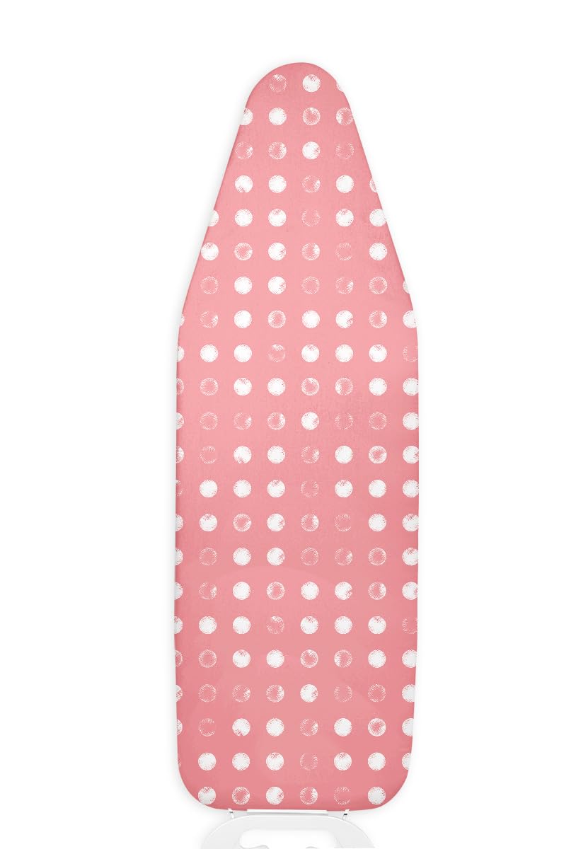 Wool Reversible Fitted Ironing Board Cover - 2 in 1 - One Side Wool One Side Cotton (Fits 54" x 18" Standard Ironing Boards) (Pink)