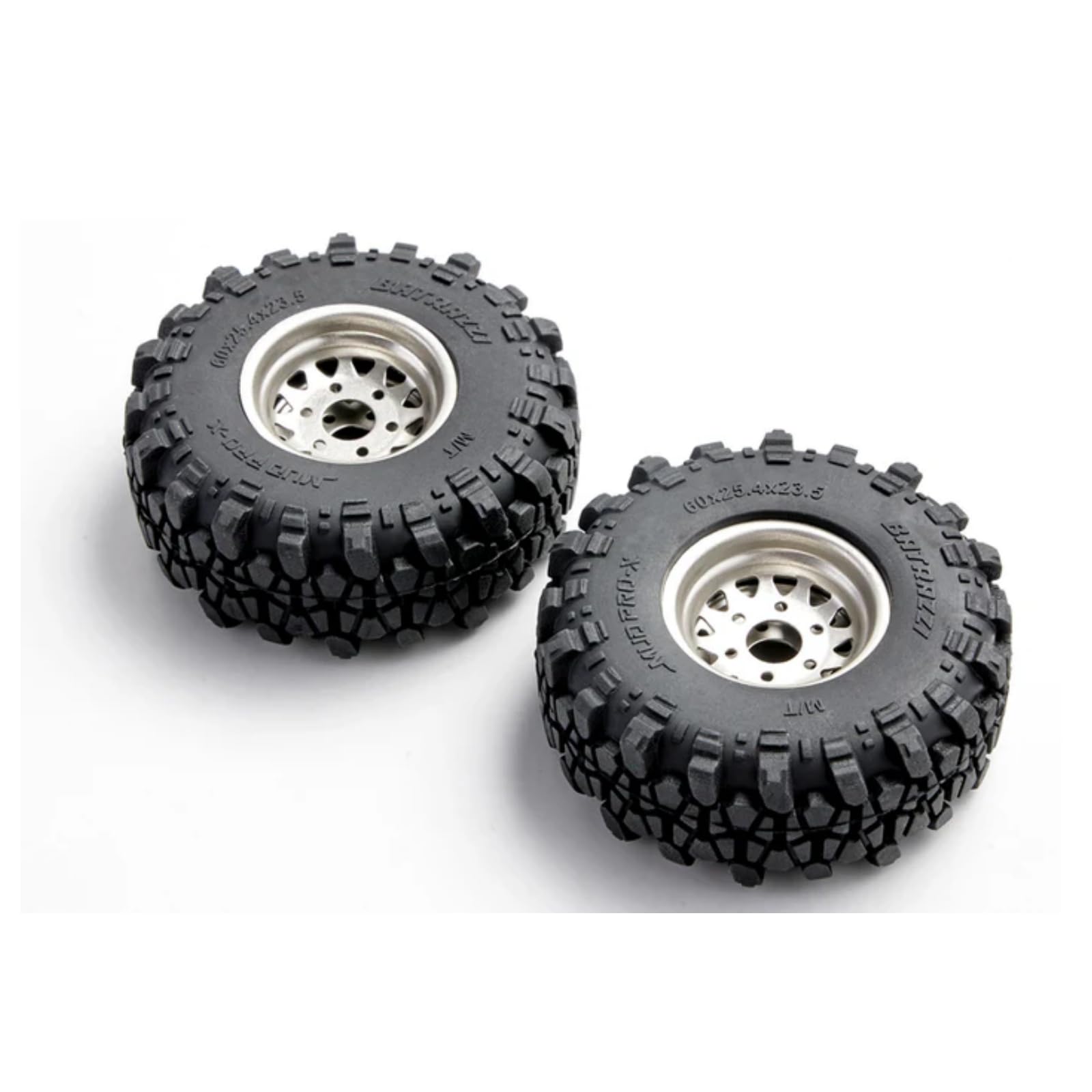 BATRAZZI FX24 FCX18 Scale Crawlers Rc Car Parts 1.0” Steelie Beadlock Wheels and Brass Wheel Weights (4 pcs) Silver for Rc Accessories(not Include Tires)
